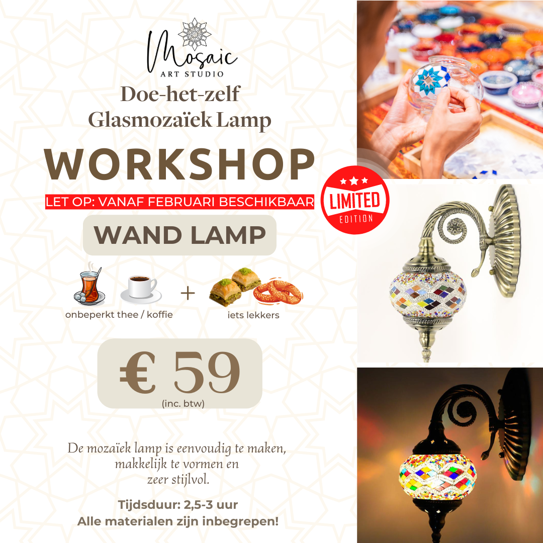 Glasmozaïek Lamp DIY Workshop Rotterdam – Mosaic Art Studio Netherlands